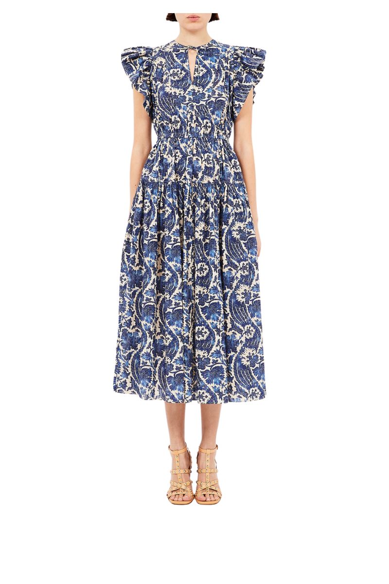 Kairi Flutter Sleeve Midi Dress