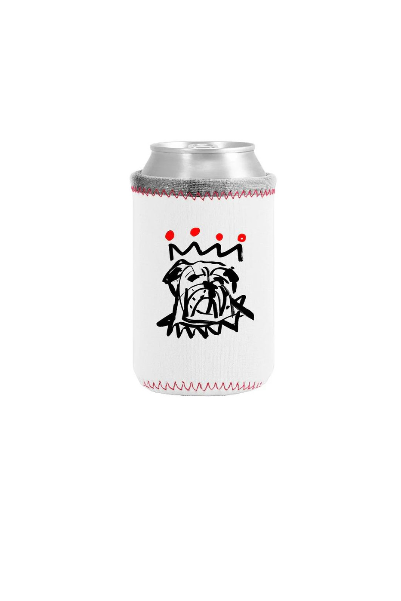 Red x Black Bulldog Koozie - White
